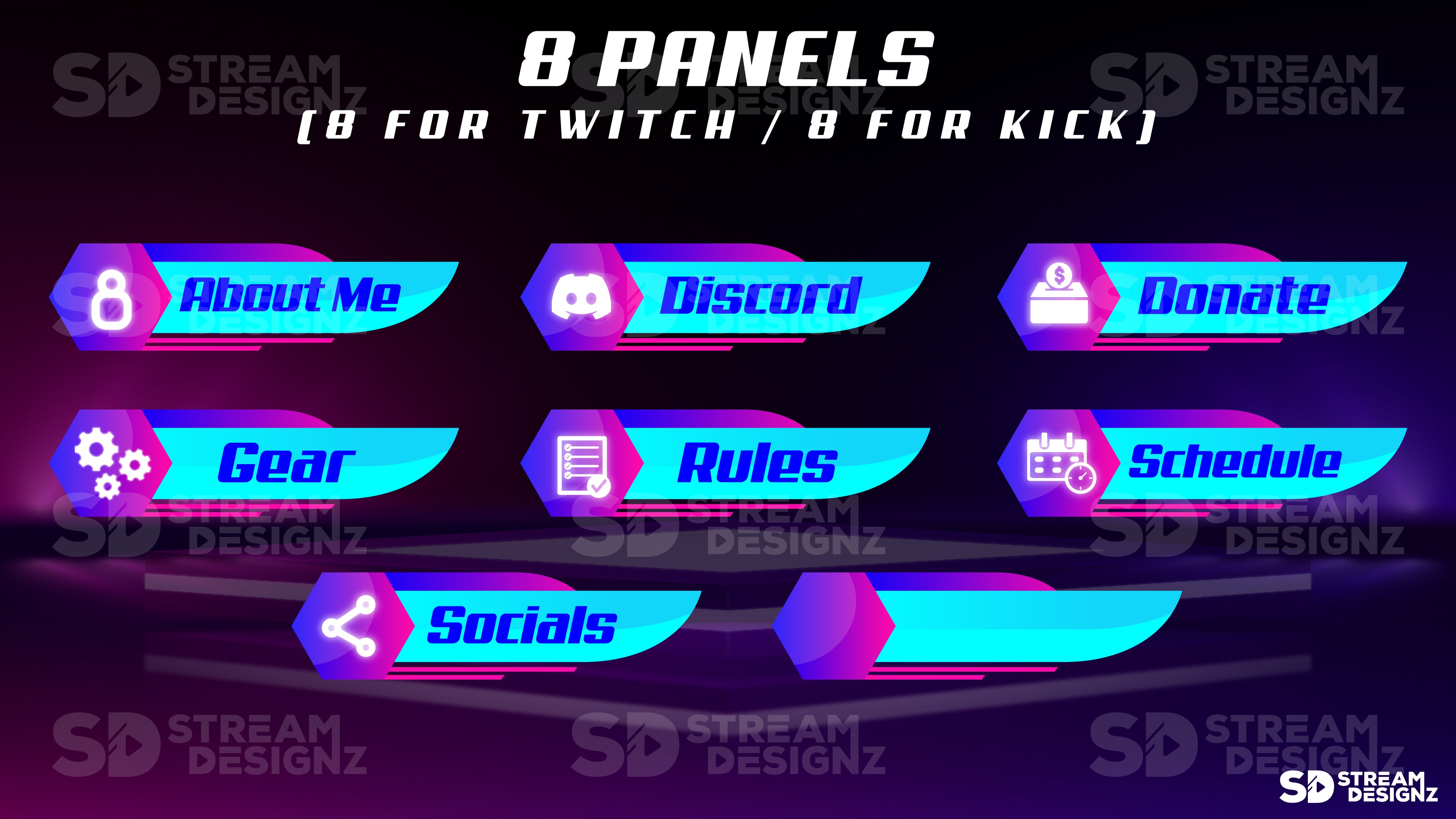 Buy Custom Twitch Panels for Your Live Stream – Stream Designz