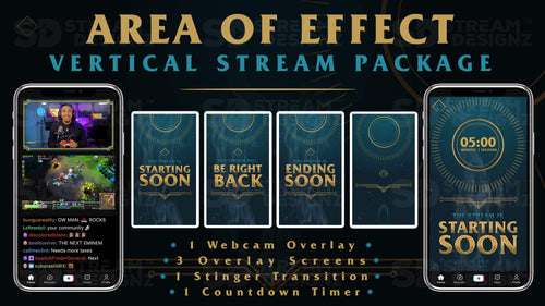 TikTok Vertical Stream Overlay Package - Area of Effect | Stream Designz