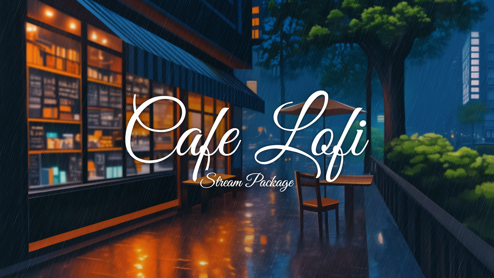 Animated Stream Overlay Package - Cafe Lofi | Stream Designz