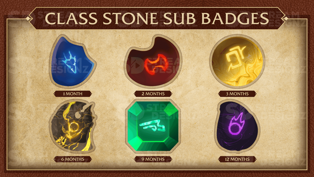 Twitch Sub Badge - Class Stone | Stream Designz