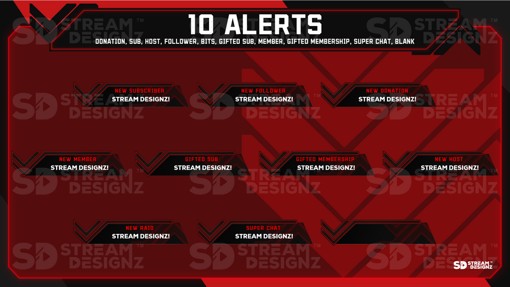 Animated Stream Overlay Package - Code Red | Stream Designz