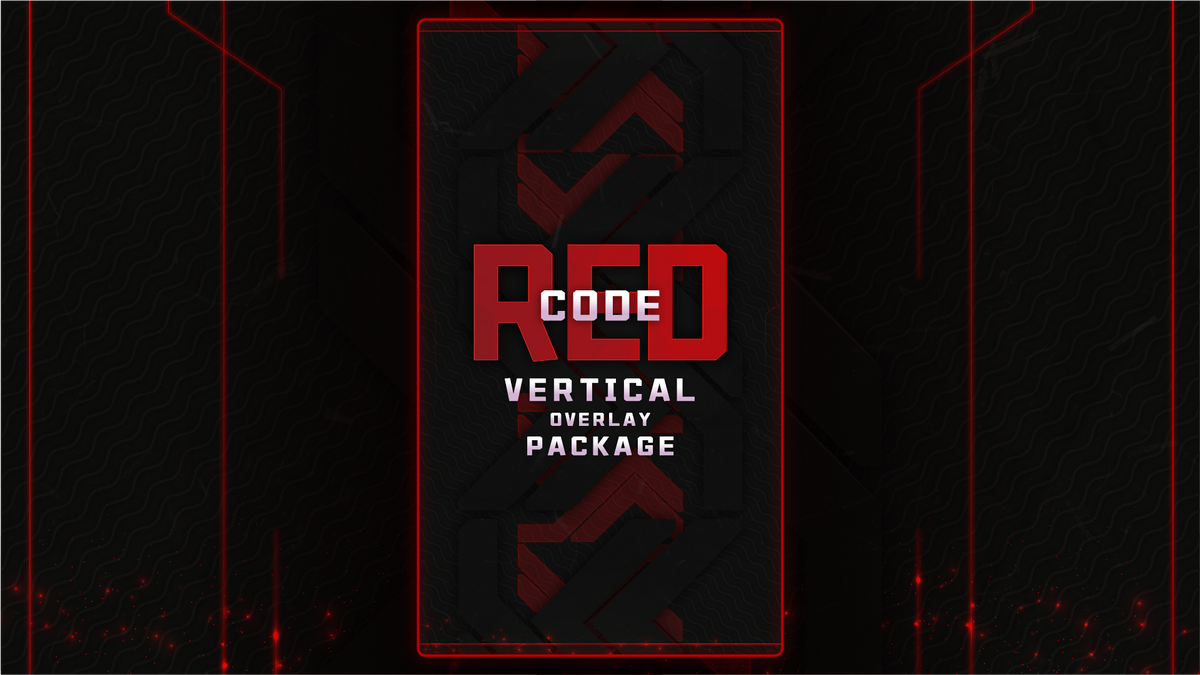 TikTok Vertical Stream Overlay Package - Code Red | Stream Designz