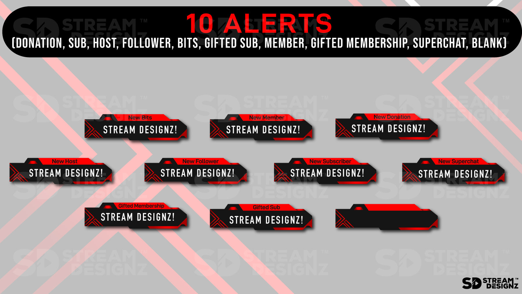 Animated Stream Overlay Package - Crimson | Stream Designz