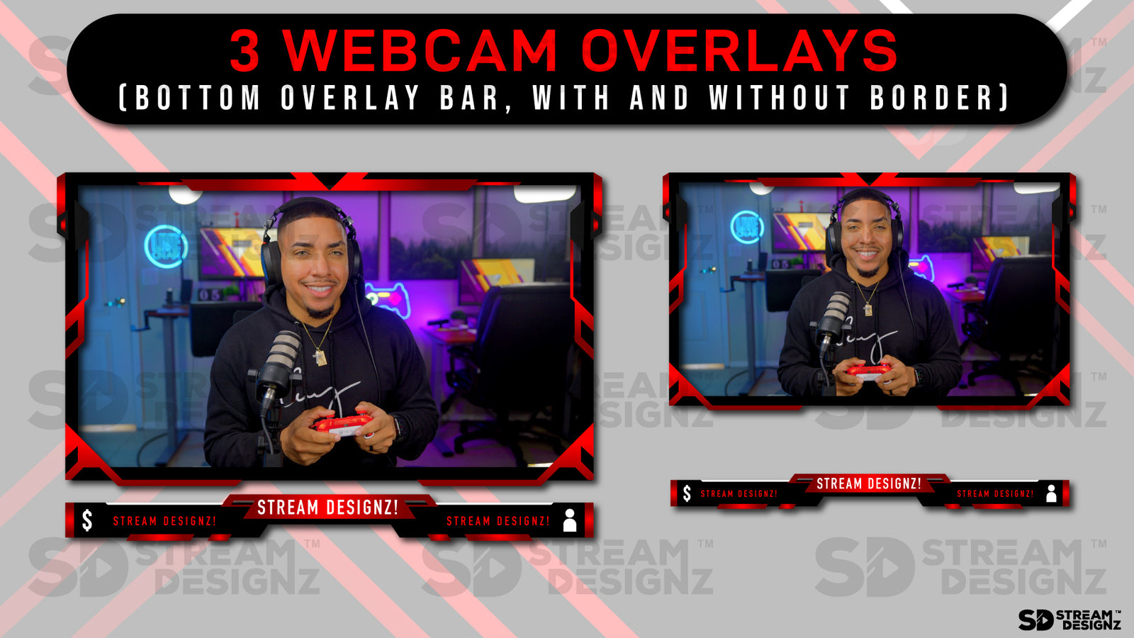 Animated Stream Overlay Package - Crimson | Stream Designz