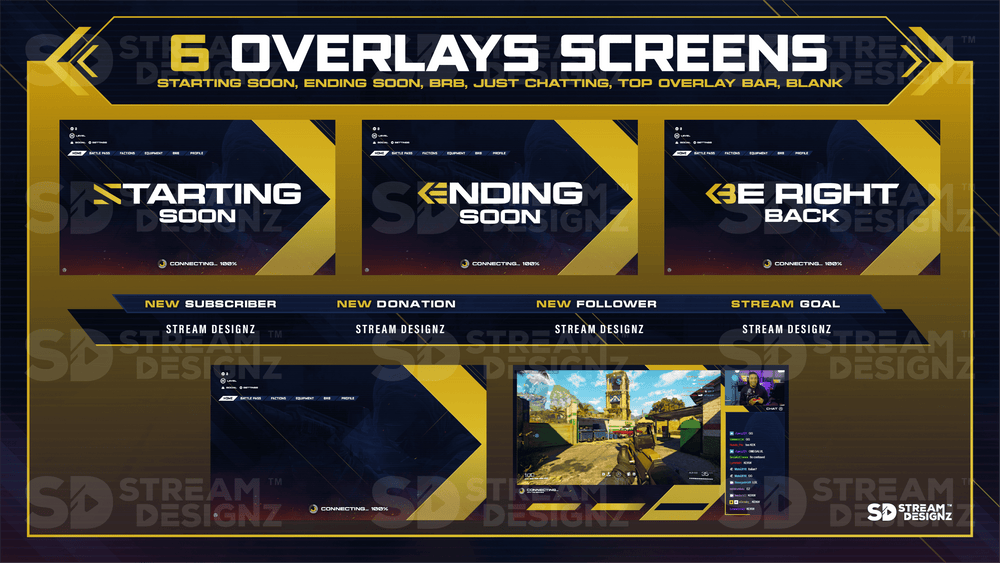 Animated Stream Overlay Package - Defiance | Stream Designz