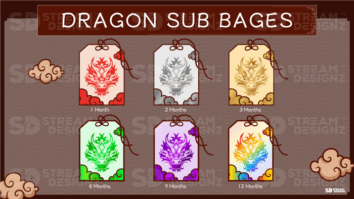 Twitch Sub Badge - Dragon | Stream Designz