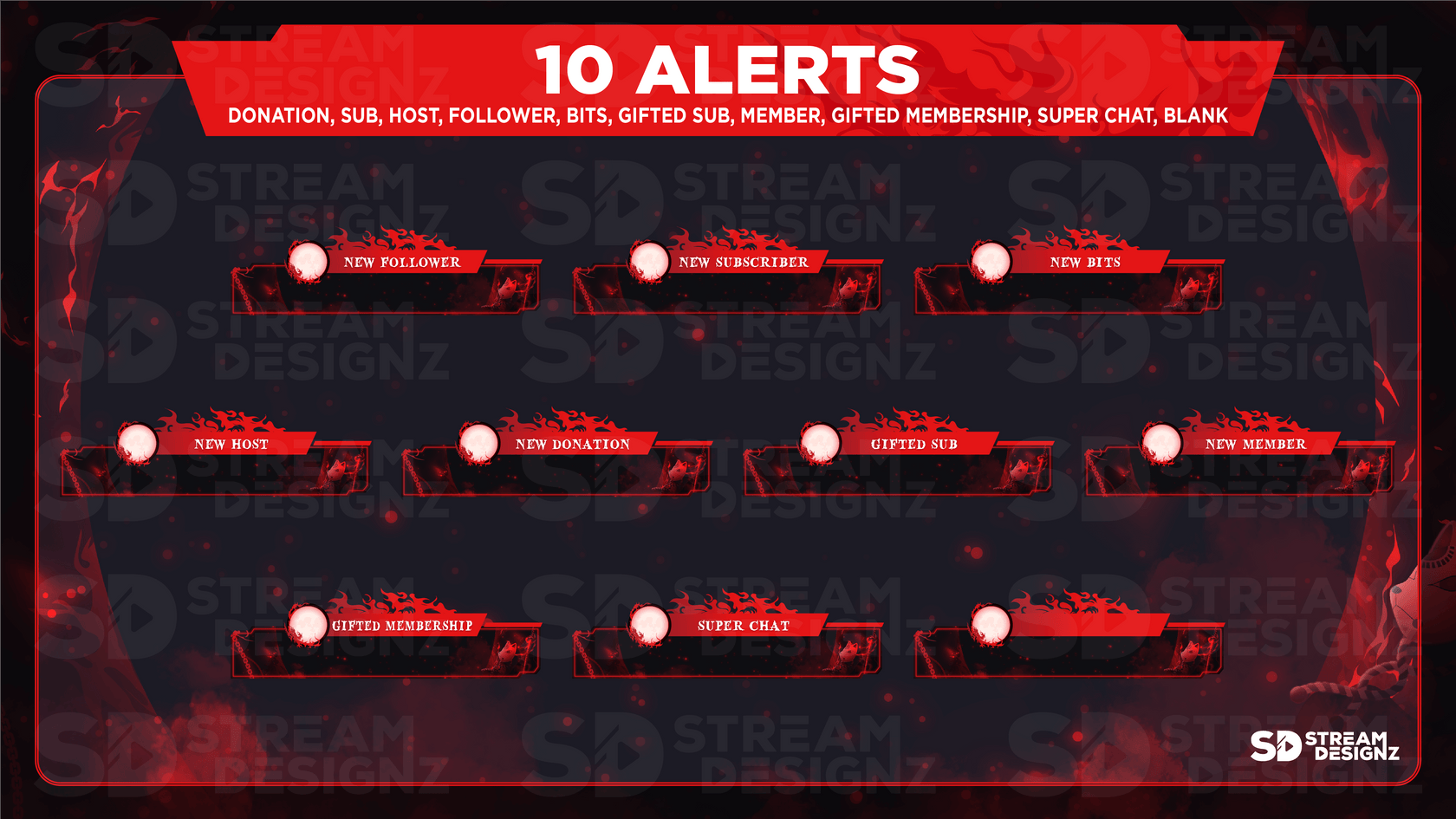 Animated Stream Overlay Package - Katana | Stream Designz