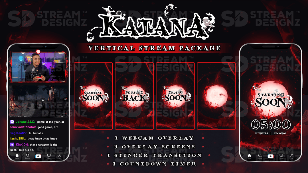 TikTok Vertical Stream Overlays – Stream Designz