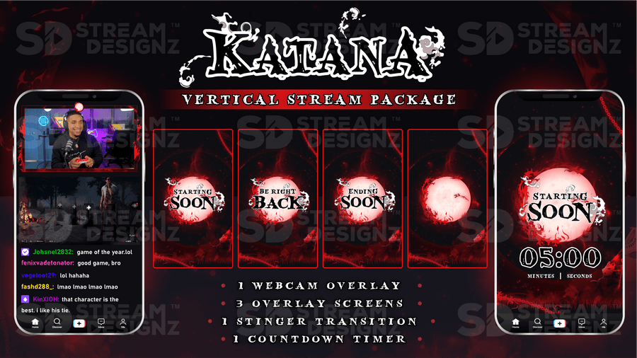 TikTok Vertical Stream Overlays – Stream Designz