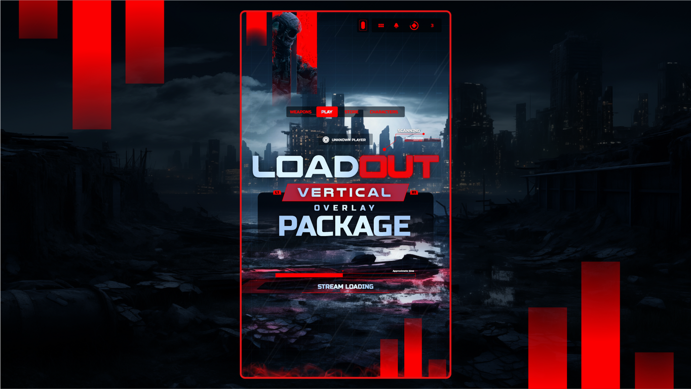 TikTok Vertical Stream Overlay Package - Loadout | Stream Designz