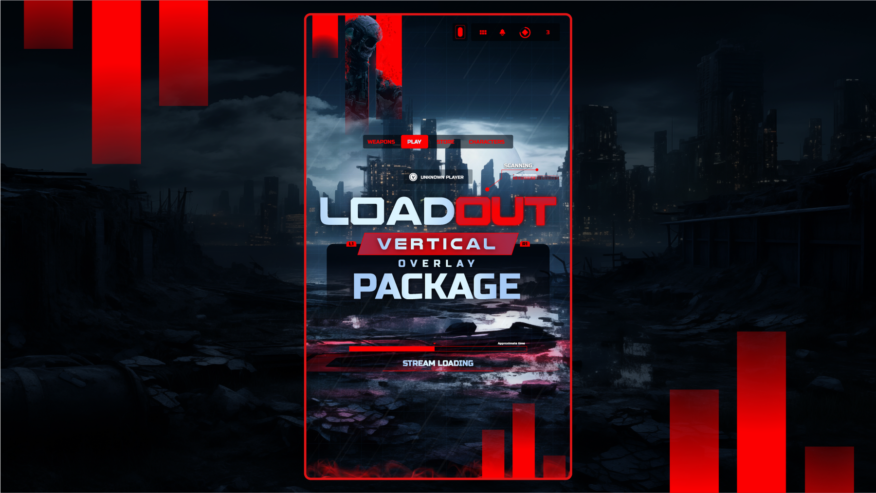 TikTok Vertical Stream Overlay Package - Loadout | Stream Designz