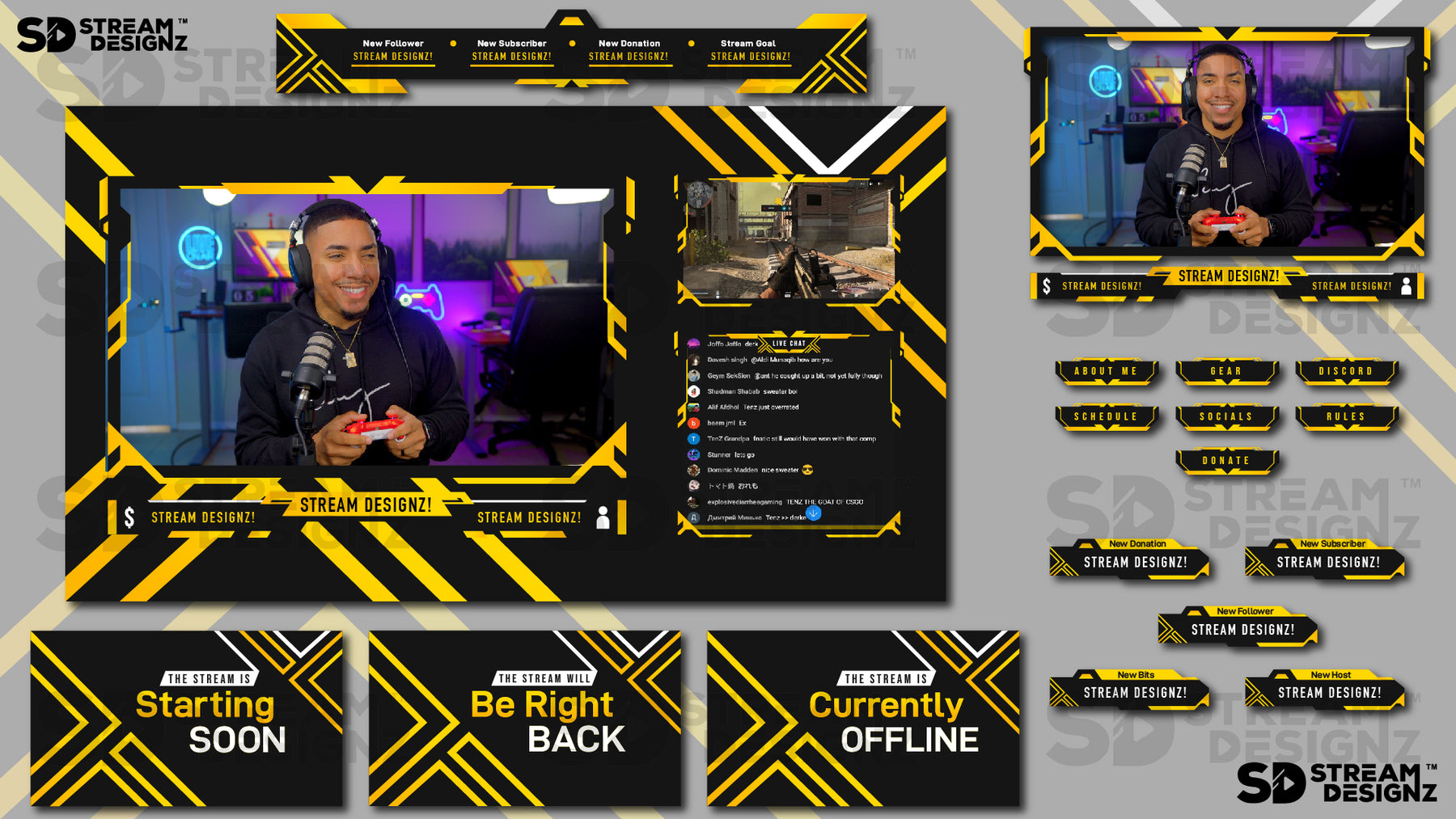 Animated Stream Overlay Package - Lux | Stream Designz