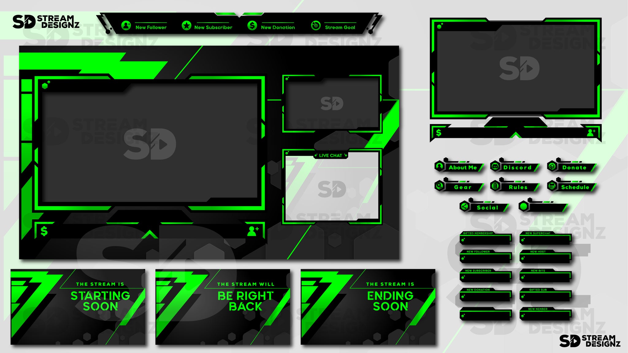 Animated Stream Overlay Package - Matrix | Stream Designz