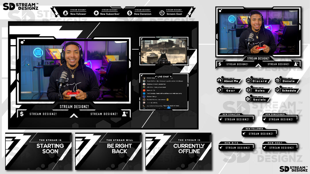 Static Stream Overlay Packages for Twitch, YouTube, Facebook Live ...