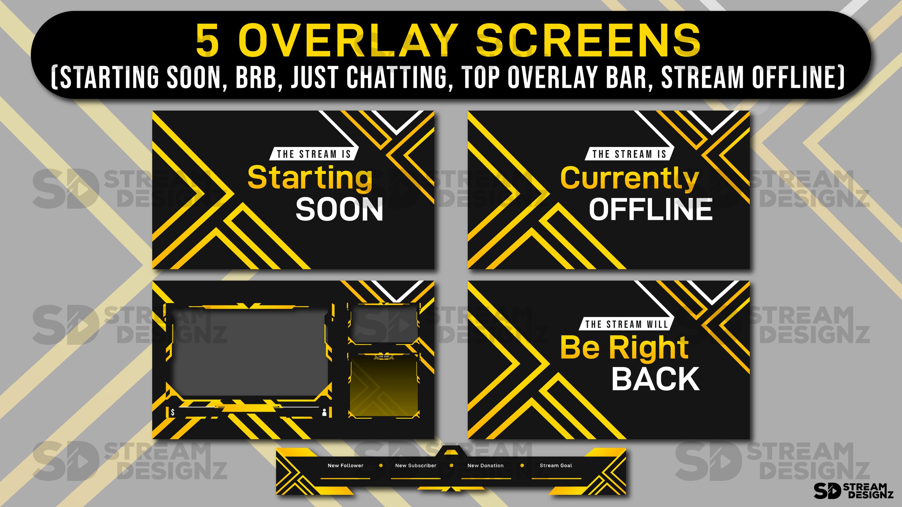 Animated Stream Overlay Package - Lux | Stream Designz