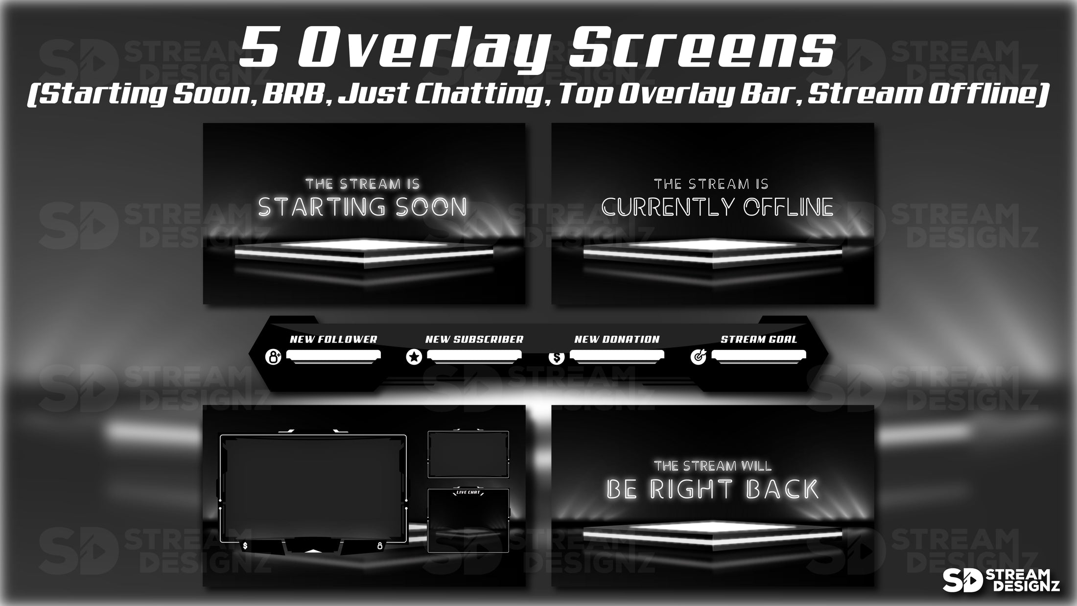 Animated Stream Overlay Package - Shadow | Stream Designz