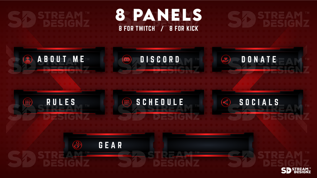 Buy Custom Twitch Panels for Your Live Stream – Stream Designz