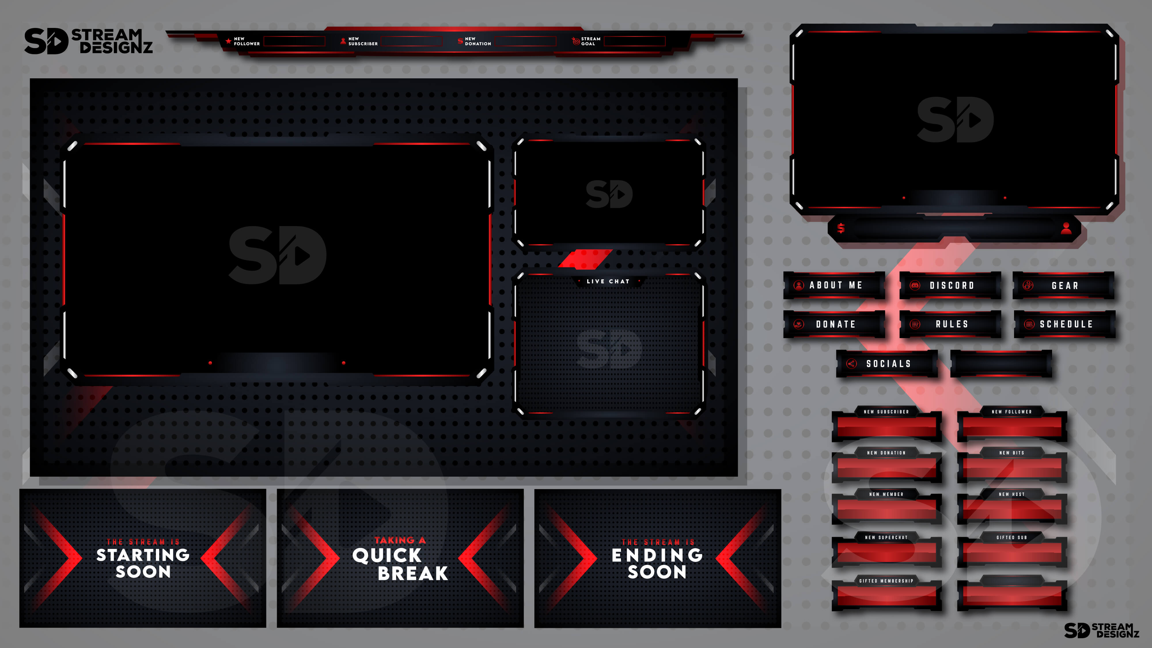 Static Stream Overlay Packages for Twitch, YouTube, Facebook Live ...