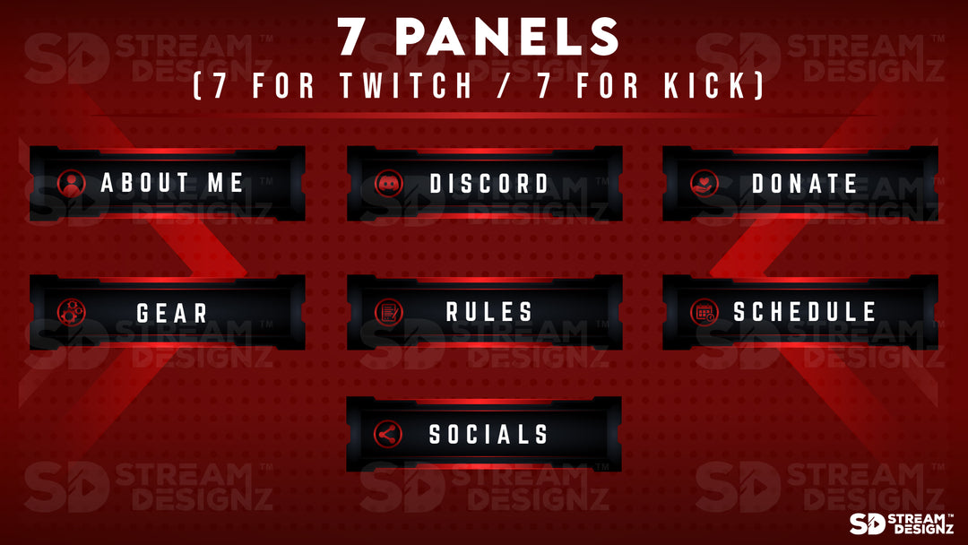 Buy Custom Twitch Panels for Your Live Stream – Stream Designz