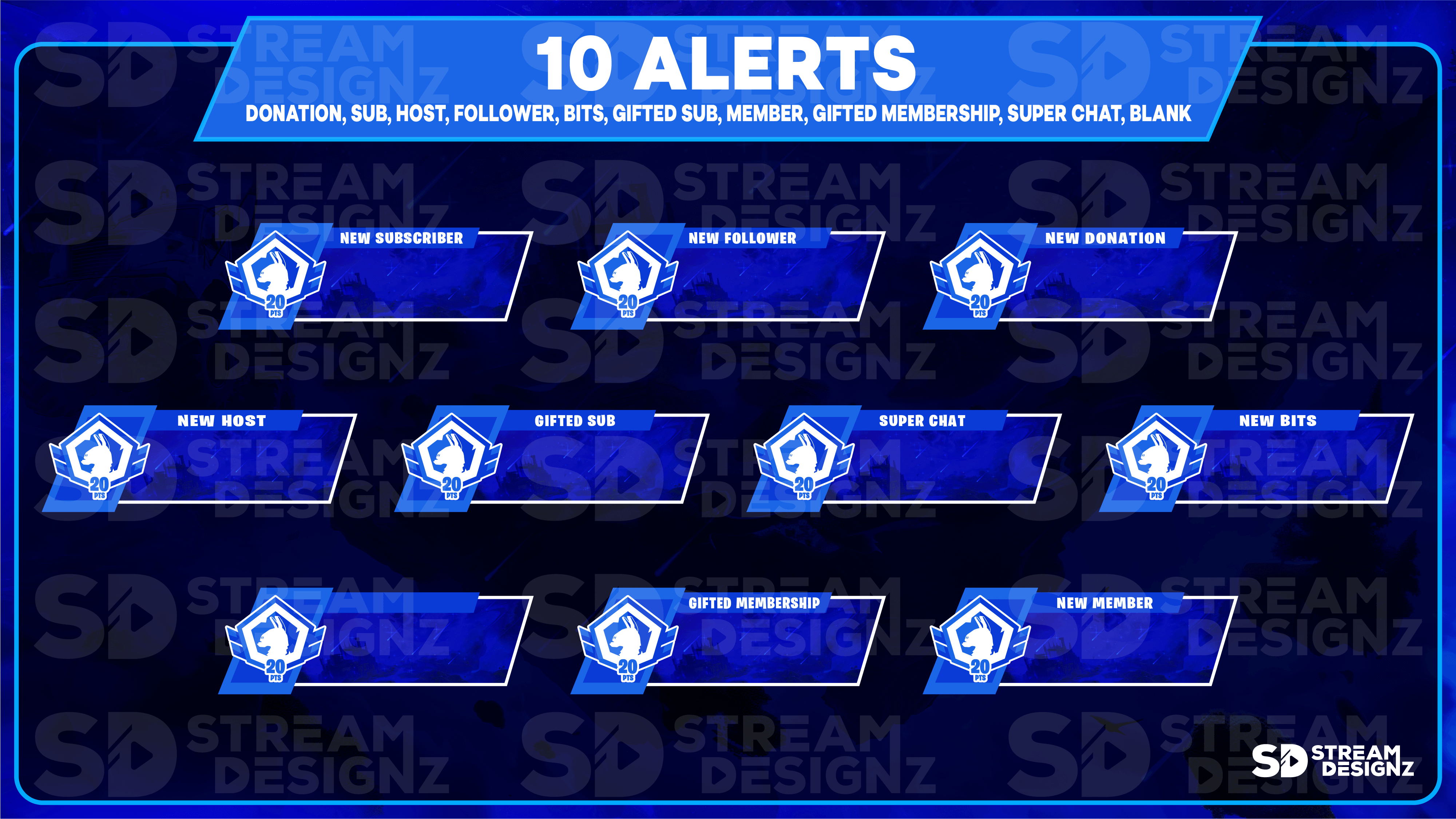 Animated Stream Overlay Package - Royale | Stream Designz