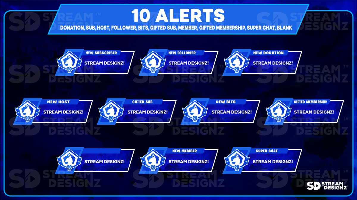 Animated Stream Overlay Package - Royale | Stream Designz
