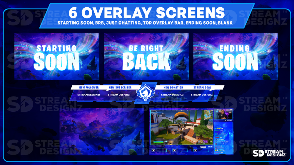 Animated Stream Overlay Package - Royale | Stream Designz