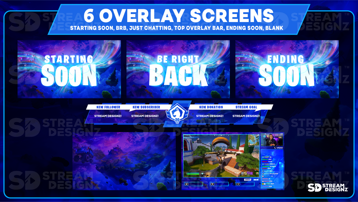 Animated Stream Overlay Package - Royale | Stream Designz