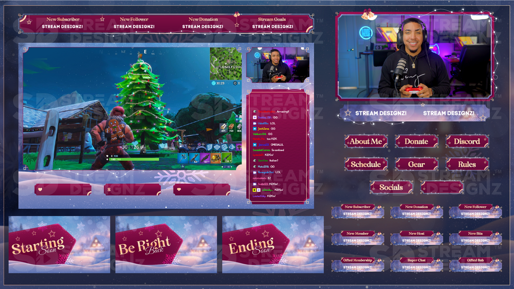 Animated Stream Overlay Package - Silent Night | Stream Designz