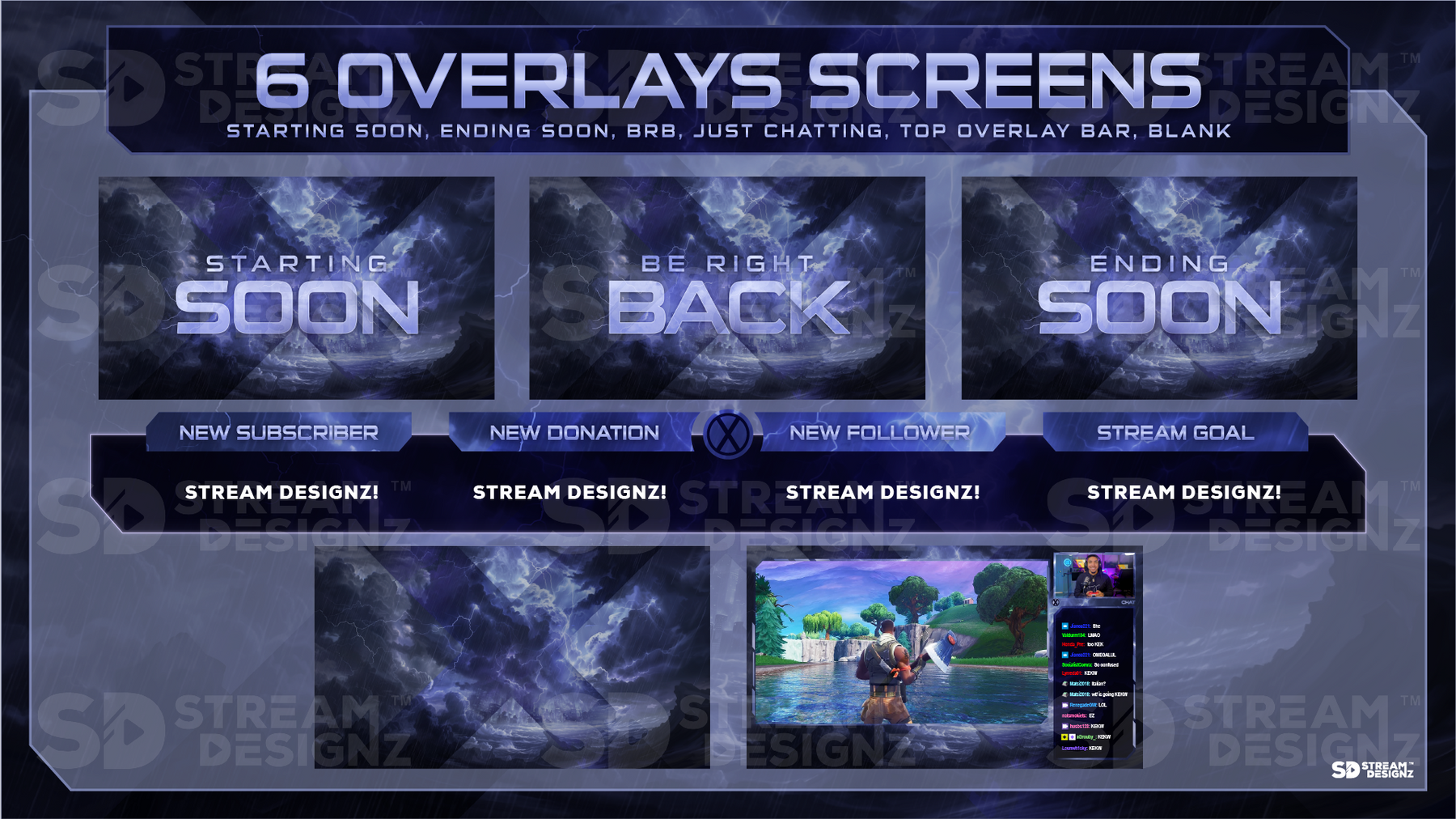 Animated Stream Overlay Package - Storm | Stream Designz