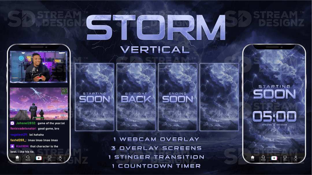 TikTok Vertical Stream Overlays – Stream Designz