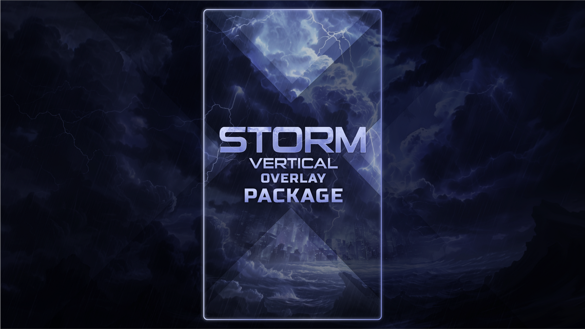 TikTok Vertical Stream Overlay Package - Storm | Stream Designz
