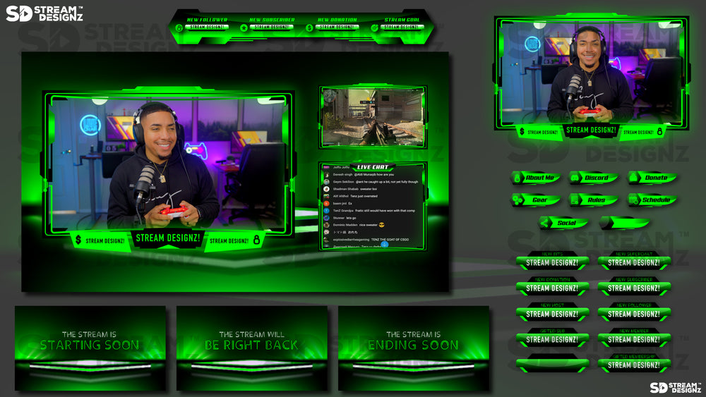 Animated Stream Overlay Package - Vortex | Stream Designz