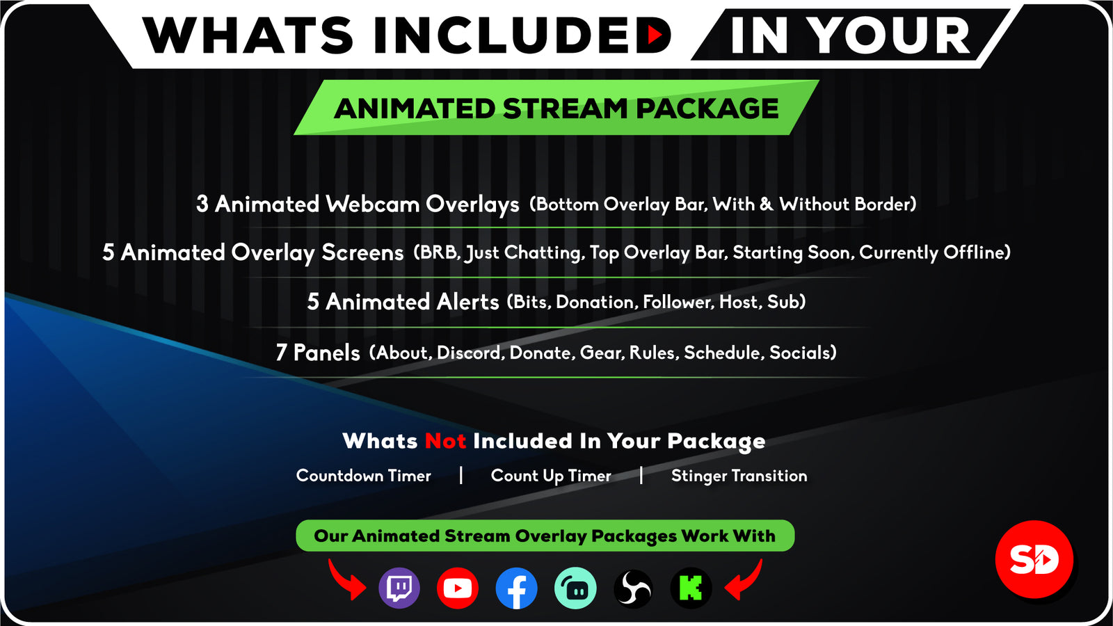 Animated Stream Overlay Package - Lux | Stream Designz