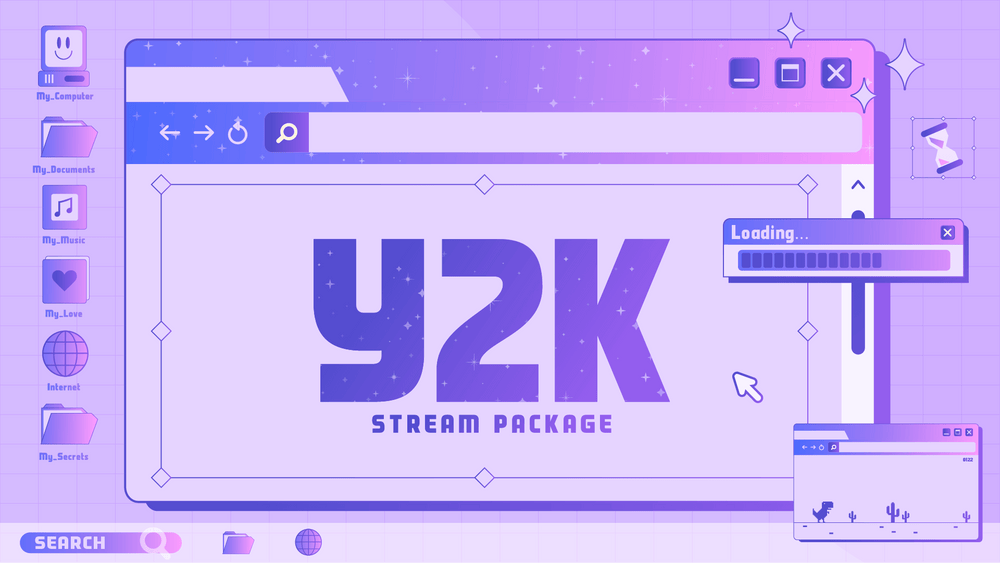 Animated Stream Overlay Package - Y2K | Stream Designz