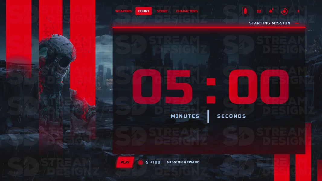 Buy Stream Countdown Timer Overlays for OBS & Streamlabs @StreamDesignz – Stream Designz