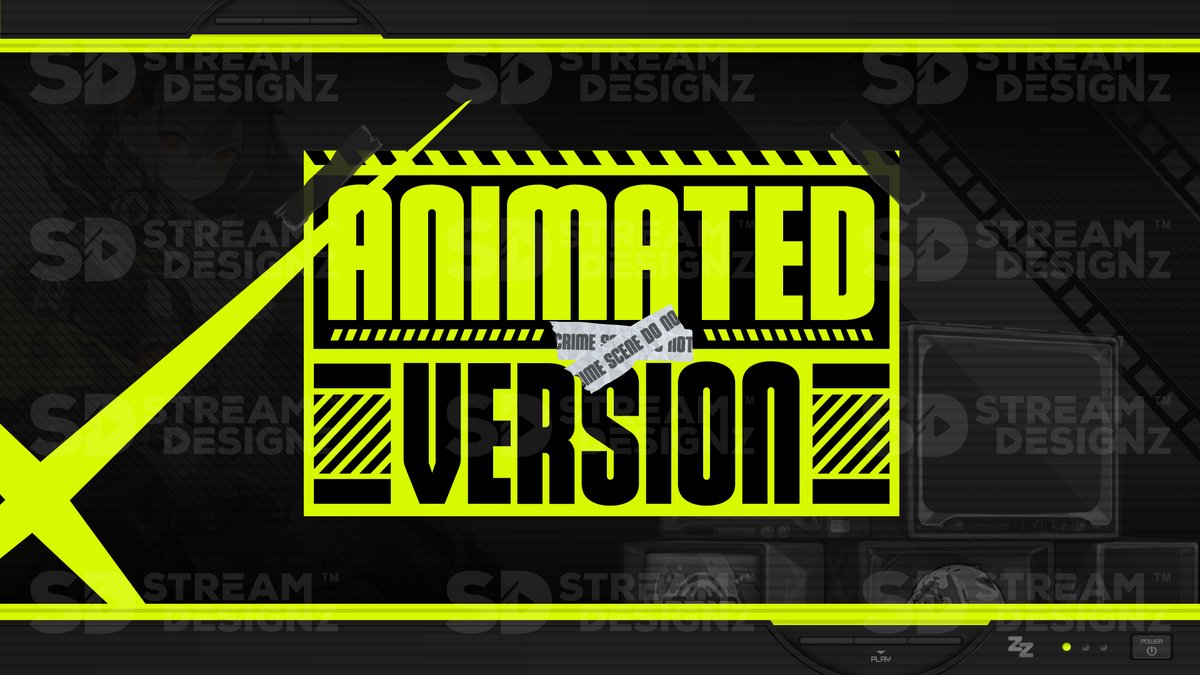Animated Stream Overlay Package - Hazard | Stream Designz