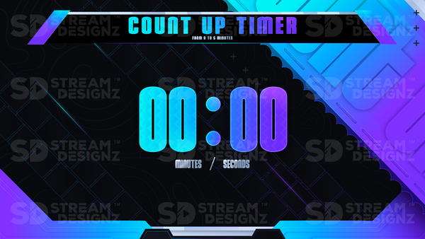 Stream Count Up Timer Overlay - Quantum | Stream Designz