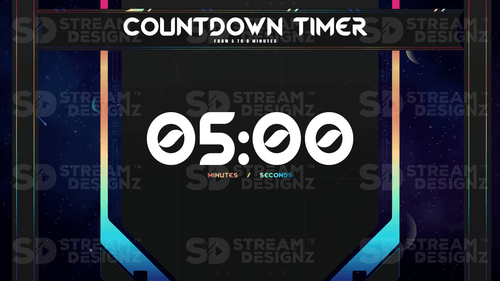 Stream Countdown Timer Overlay - Galaxy | Stream Designz