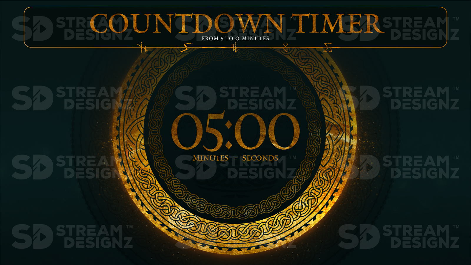 Stream Countdown Timer Overlay - Obsidian | Stream Designz