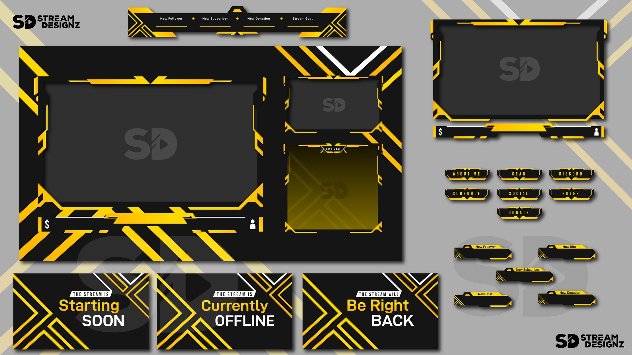 Animated Stream Overlay Package - Lux | Stream Designz