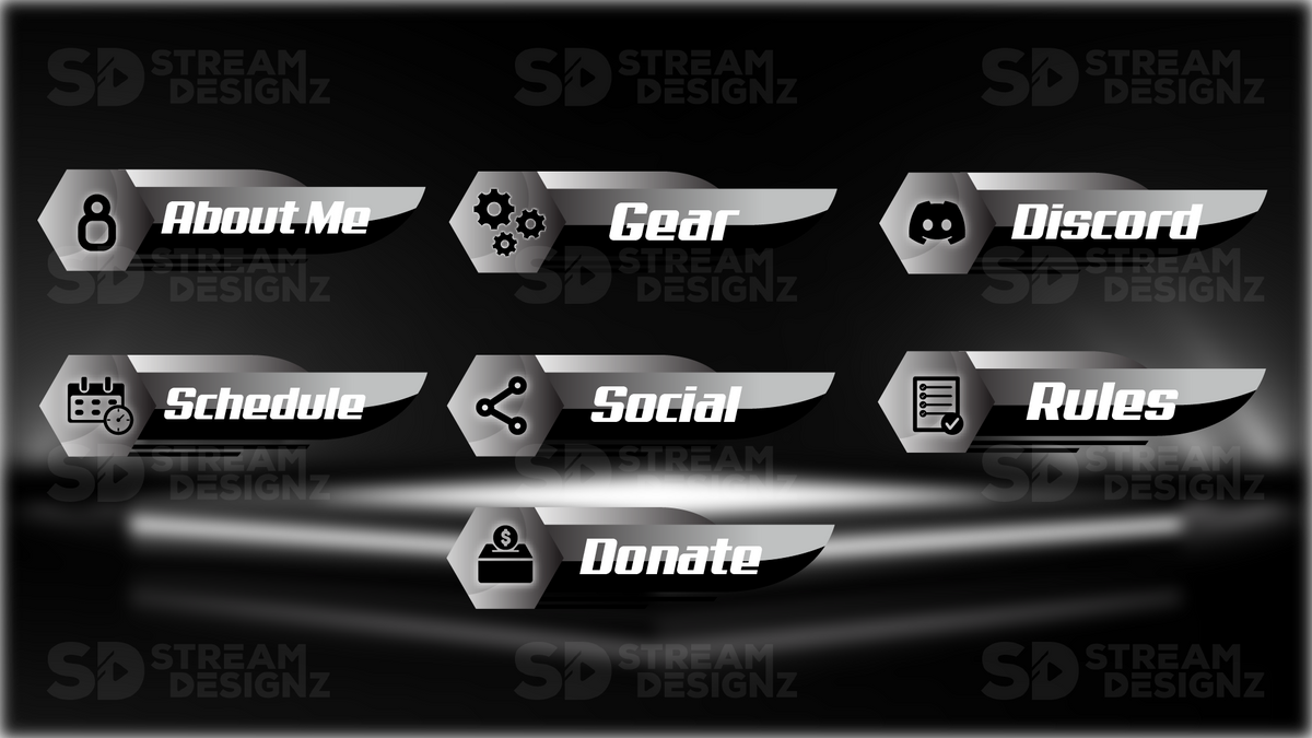 Twitch Panels - Shadow | Stream Designz